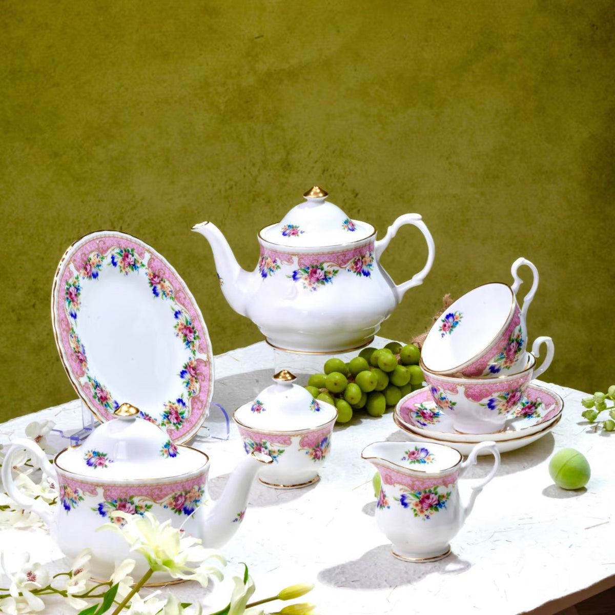 Cherry Blossom 7 Pieces Early Morning Tea Set – Aynsley