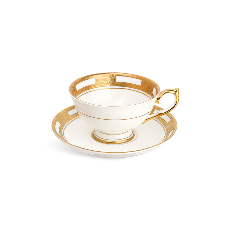 Empress White & Gold Athens Tea Cup & Saucer – Aynsley
